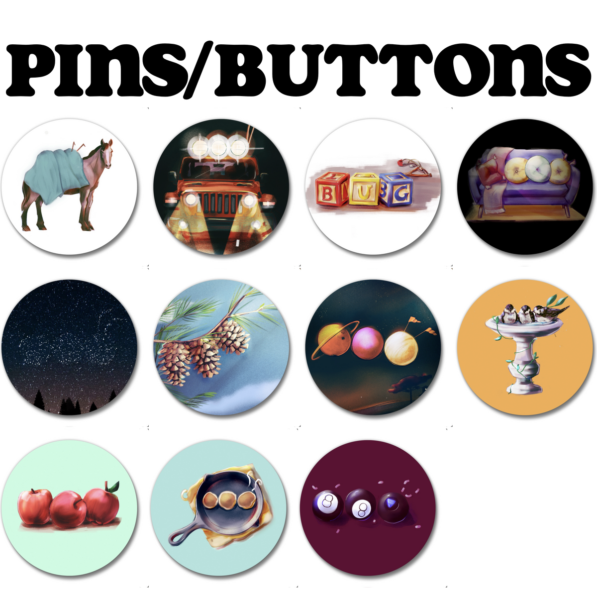 Bigger Than Myself Artwork Pins – Bug Hunter