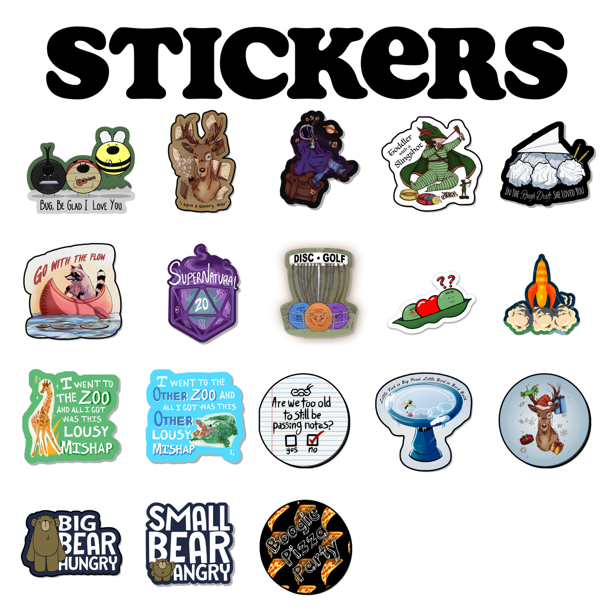 Bug Hunter Artwork Stickers